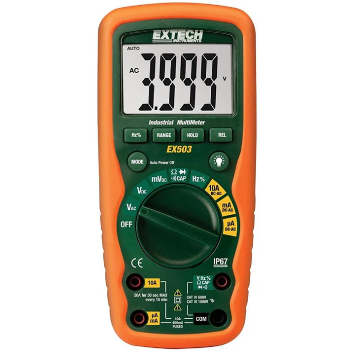 Extech EX503: 10 Function Heavy Duty Industrial MultiMeter | Dot Earth ...
